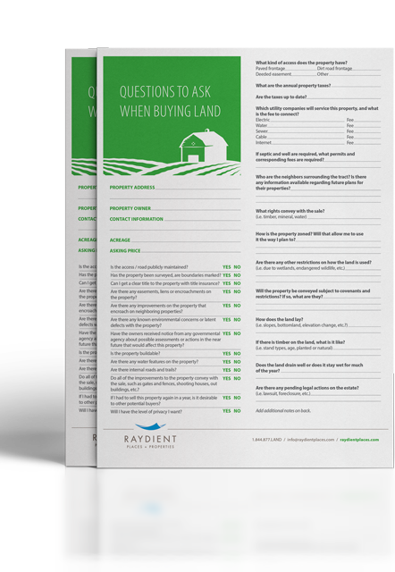 Questions To Ask When Buying Rural Land Checklist